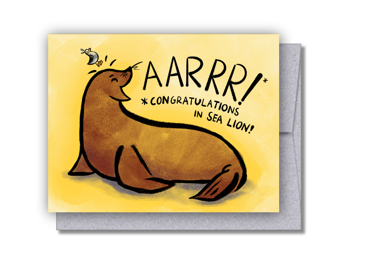Sea Lion Congratulations Card C122 – Sketches By The Sea