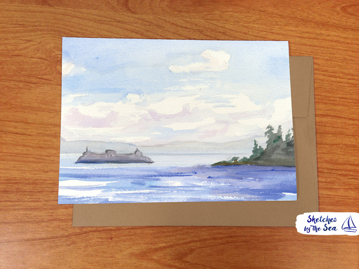 Seattle Ferry Watercolor Card WC208 – Sketches By The Sea
